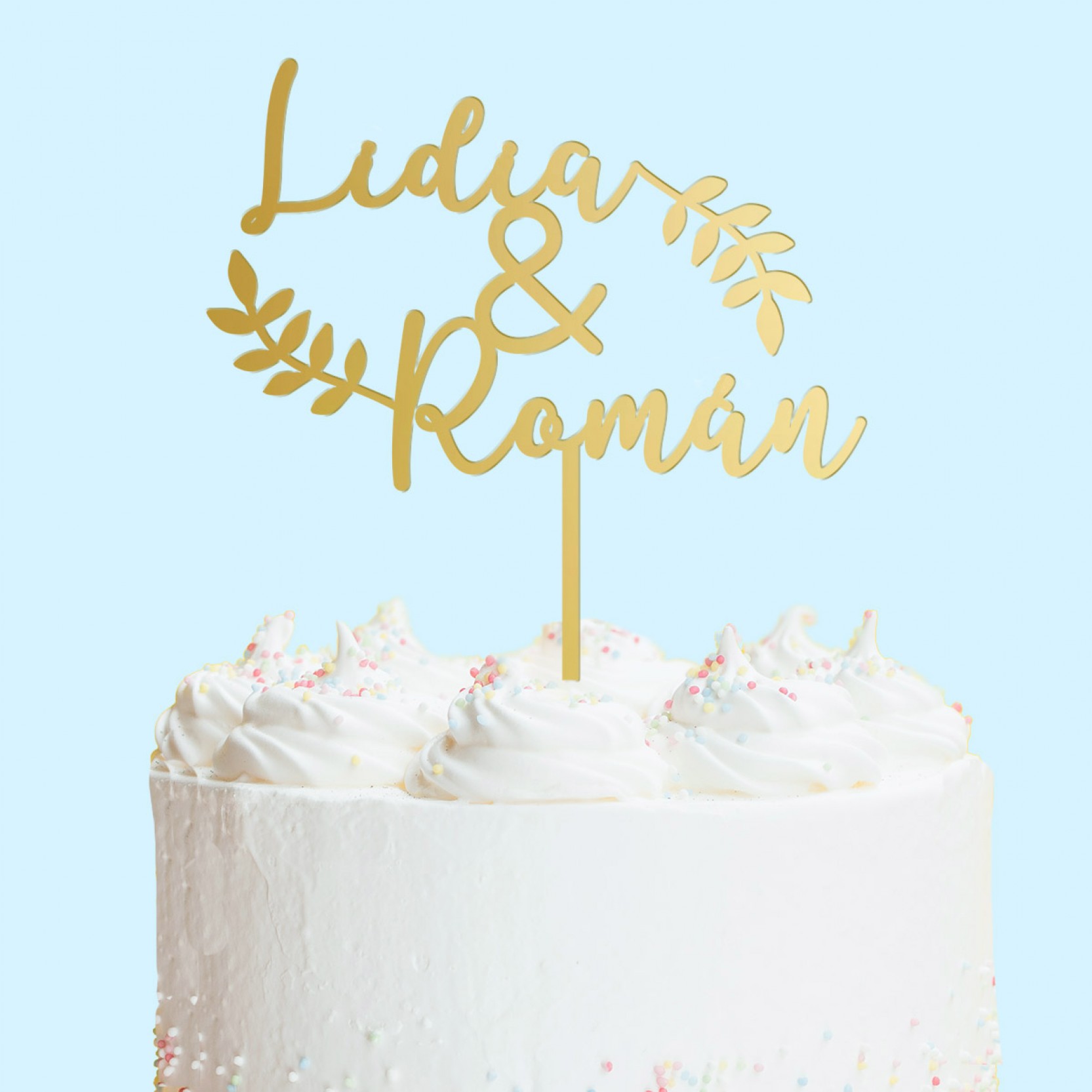 🎂 Cake Topper Boda Personalizado - Nombres para tartas