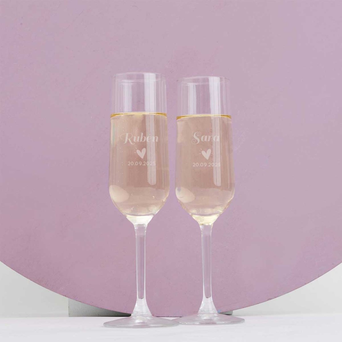 Copas de Cava Personalizadas para Novios | con Nombres y Fecha