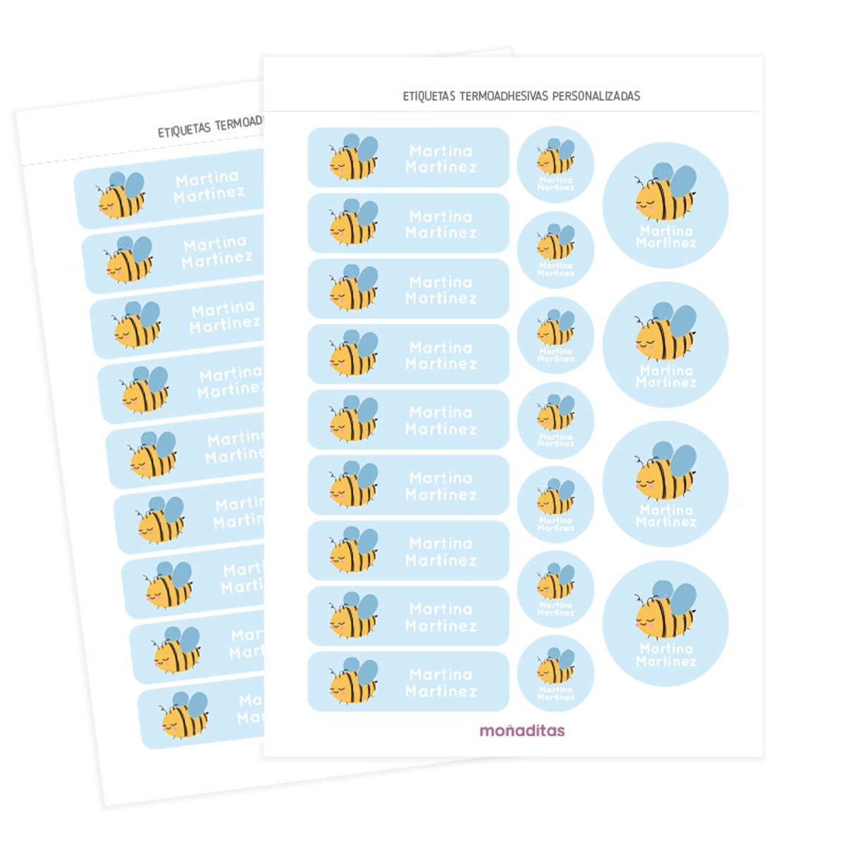🐝 40 Pegatinas ropa ABEJA 🐝 Personalizadas y duraderas