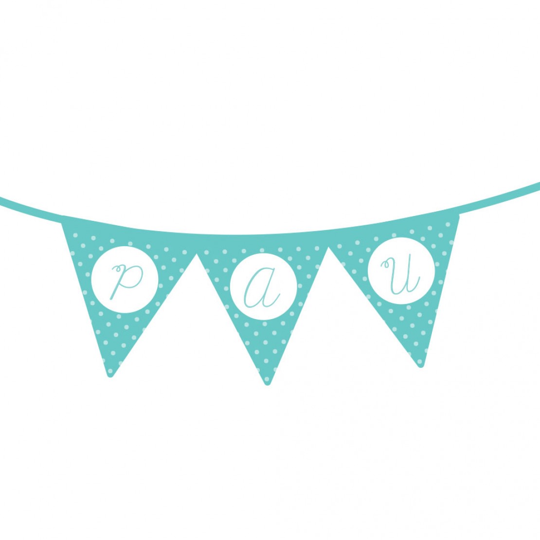 🔻 Banderines personalizados con topitos y el nombre 🔻