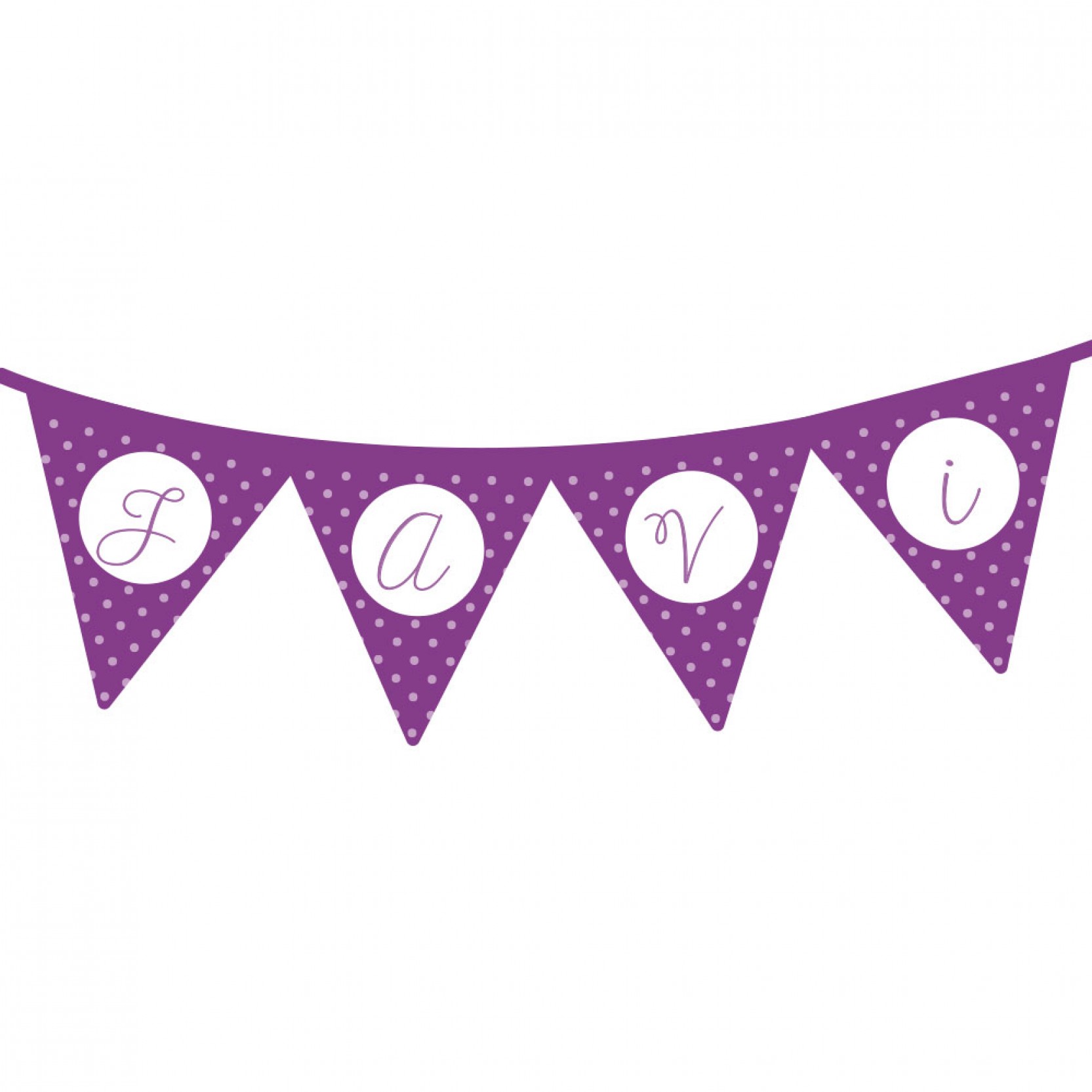 🔻 Banderines personalizados con topitos y el nombre 🔻