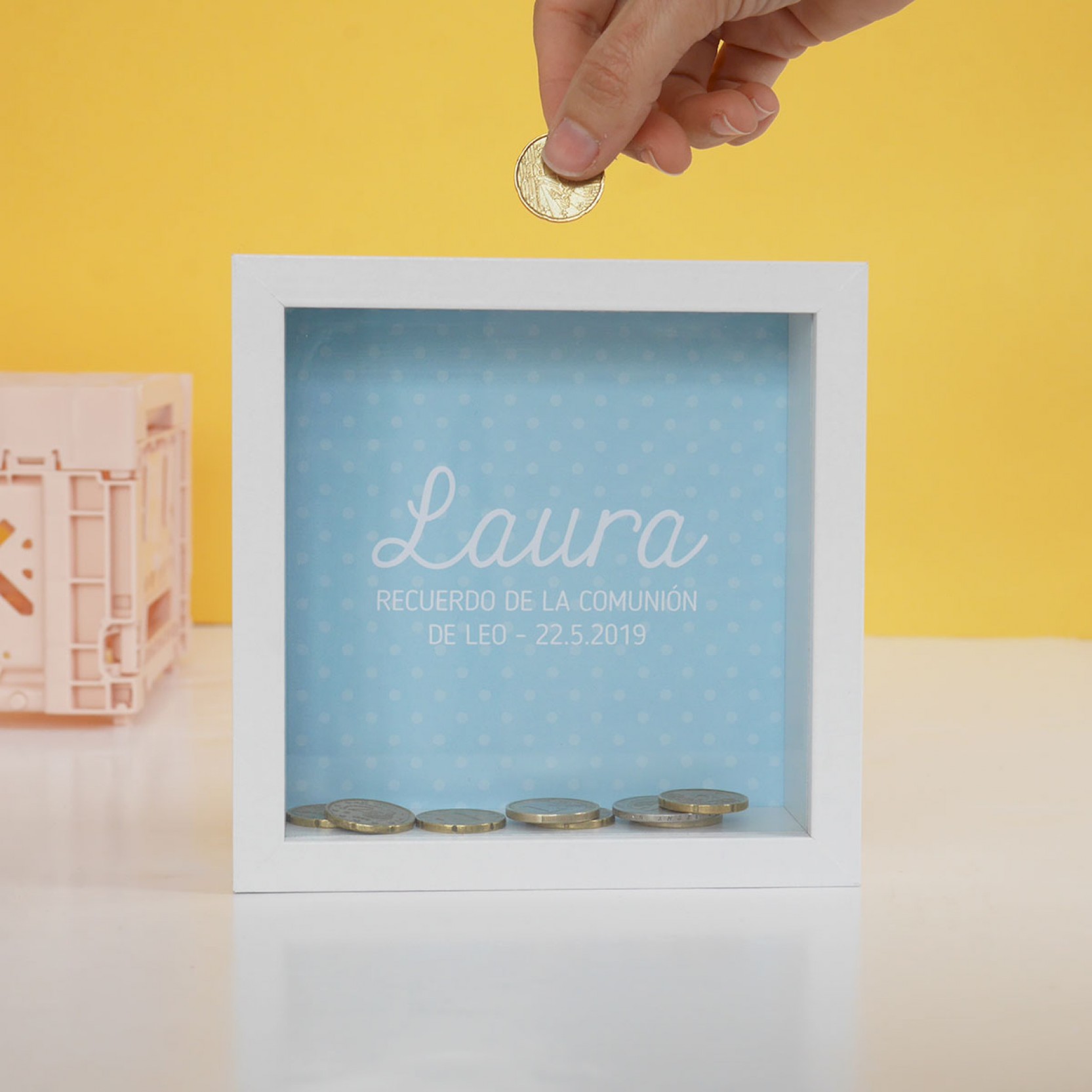 🥰 Hucha de madera PERSONALIZADA - moñaditas