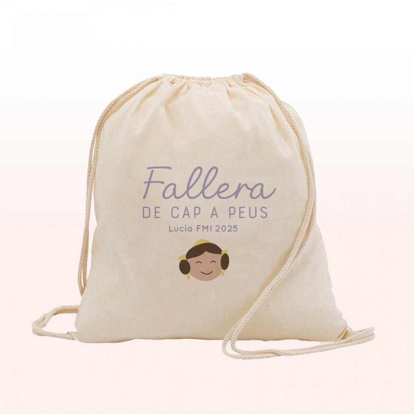 🎇 Mochila fallera algodón personalizada | moñaditas