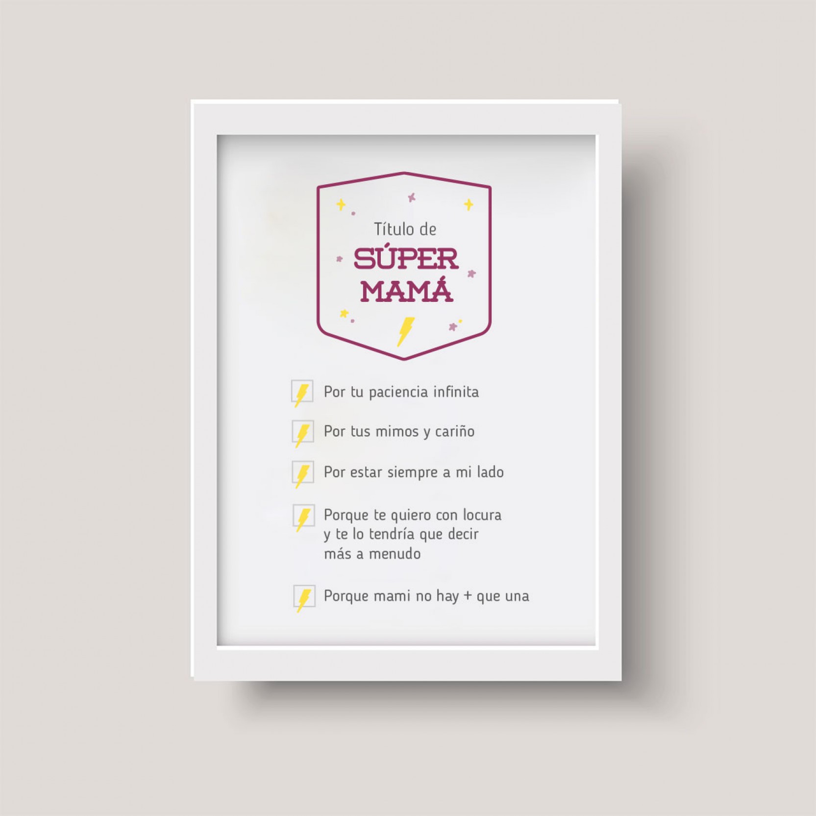 🥇 Título SÚPER MAMÁ 【PERSONALIZADO】